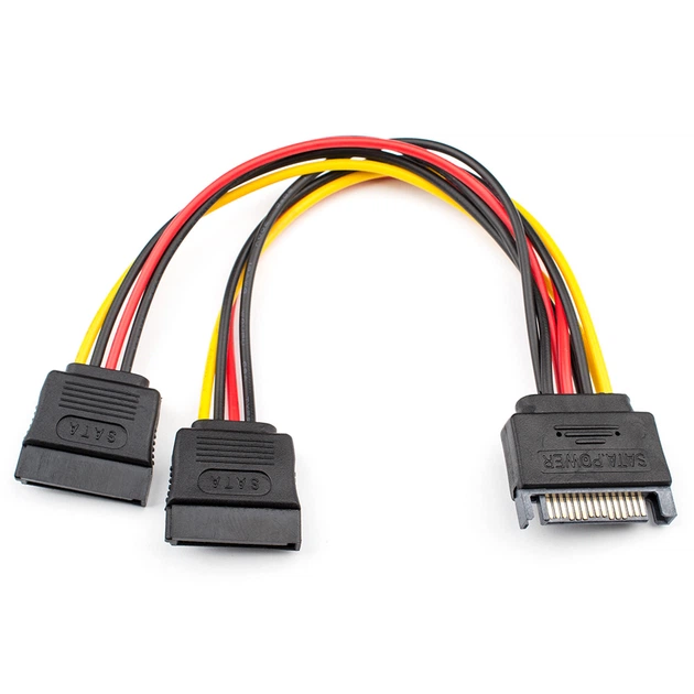 Переходник питания Atcom Sata power to 2 power sata (медь) длина 20см ...