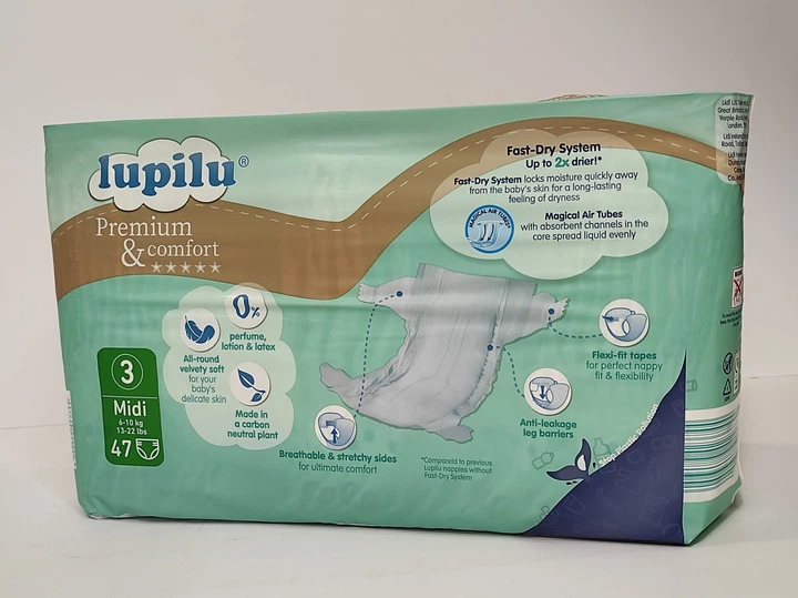 Підгузники Lupilu Premium Comfort Розмір 3, Вага 6-10 кг, 47 шт – фото ...