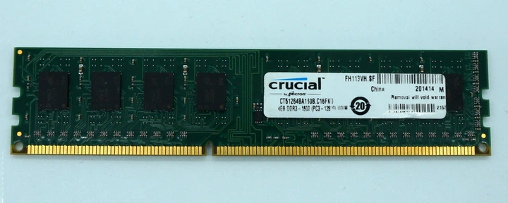 Модуль памяти Crucial DIMM 4GB 2Rx8 PC3-12800U CL-11 DDR3 1600Mhz (CT51264BA160B.C16FKD) Б/У ...