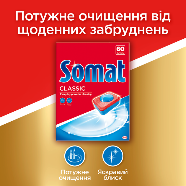 Таблетки для миття посуду в посудомийній машині Somat Classic 90 ...
