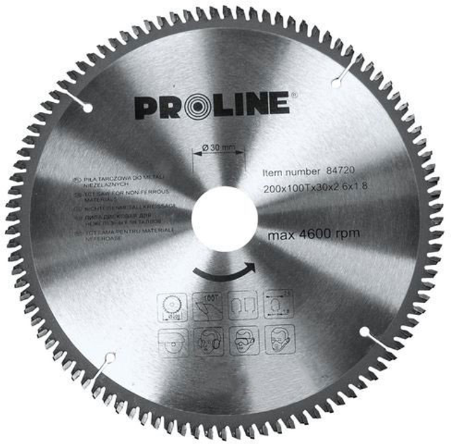 Круг отрезной по алюминию 205 мм 100 зуб пос. 30 мм (84721) – фото ...