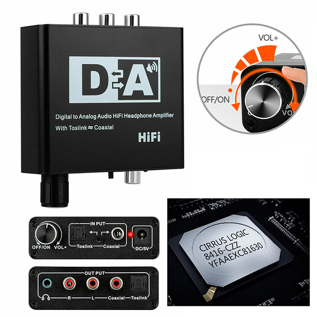 Аудио конвертер декодер звука с цифрового optical Toslink S/PDIF ...