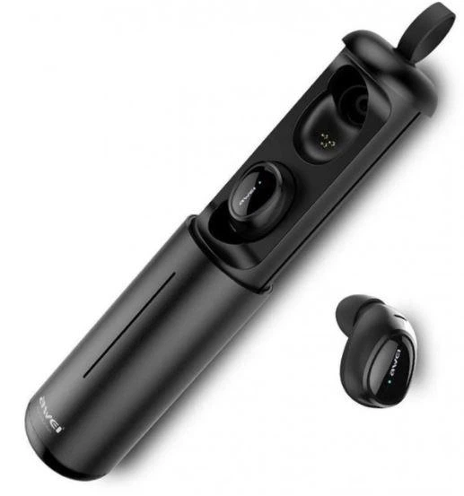 Беспроводные наушники AWEI EARBUDS T5 вакуумные TWS в кейсе + CVC ...
