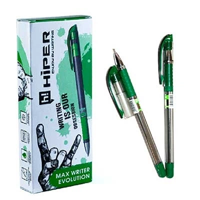 Ручка масляная зелёная 0,7мм 2500м Hiper Max Writer Evolution HO-335-ES ...