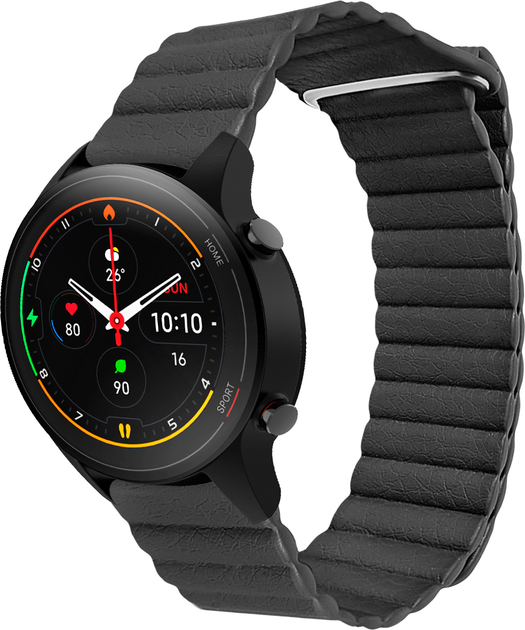 Кожаный ремешок Genis для Xiaomi Mi Watch (22 мм) Black (26528-2B ...