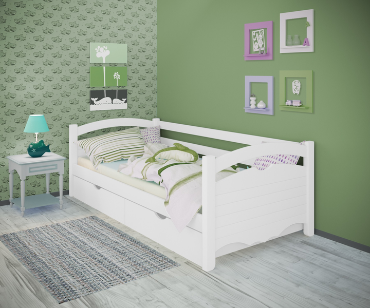 Кровать односпальная тахта RainbowDream Фирина 80х190 см белый массив ...