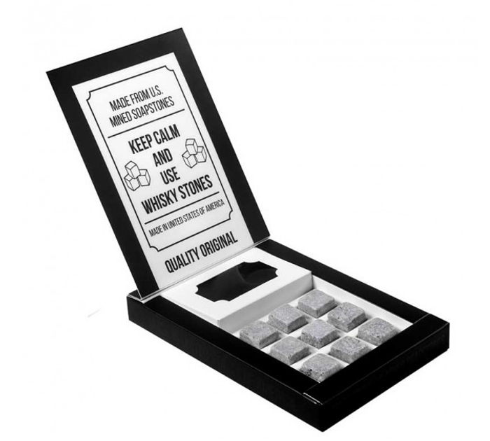 Камни для виски Whiskey stones Classic 9шт из стеатита + мешочек – фото ...