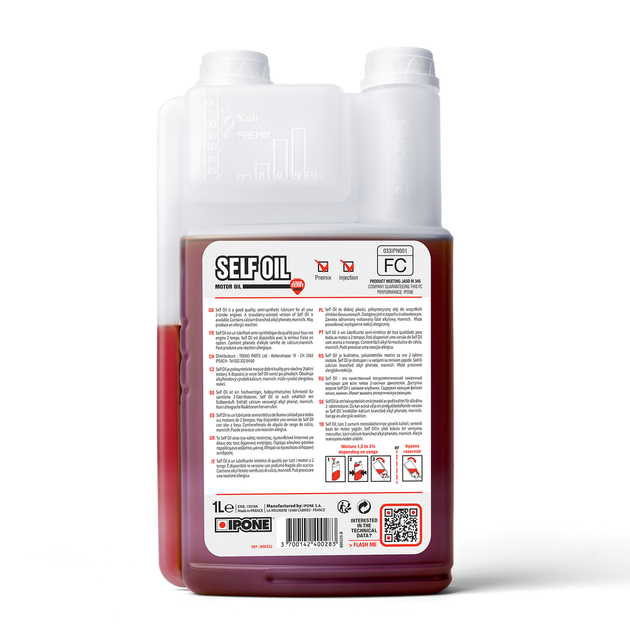 Моторна олива 2T IPONE Self Oil з ароматом полуниці 1 л (800352) – фото ...