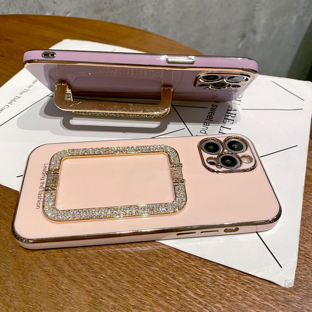 Блестящий чехол для iPhone 13 Pro Max с подставкой Leading the fashion ...
