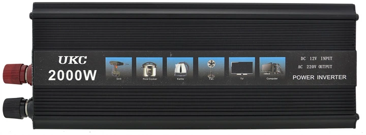 Преобразователь напряжения(инвертор) 12-220V UKC 2000W Black + USB – фото, отзывы ...