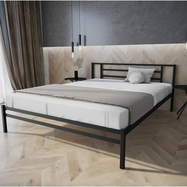 Кровать металлическая EAGLE 140х200 Glance black черная – фото, отзывы ...