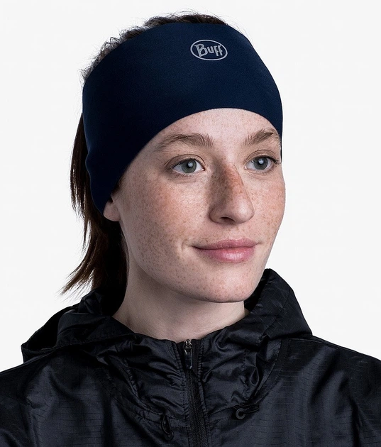 Пов'язка на голову Buff Tech Fleece Headband solid blue (BU 124061.707 ...