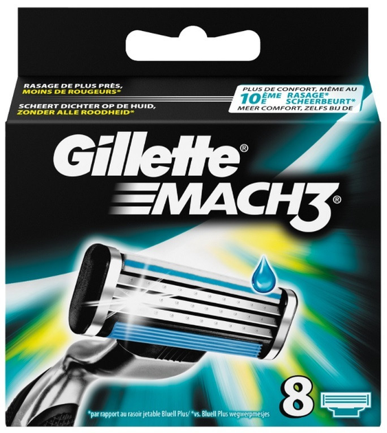 Сменные кассеты для бритья Gillette Mach3 8 шт. – купить онлайн на ROZETKA