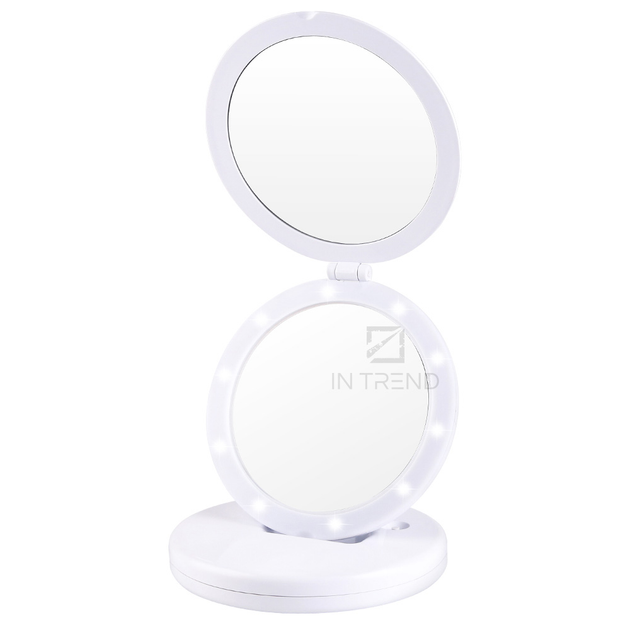 Зеркало складное с LED подсветкой Large LED Mirror ECLIPSE Белое ...