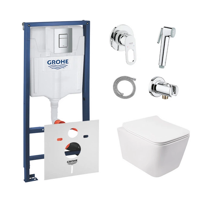 Комплект инсталляция Grohe Rapid SL 38772001 + унитаз с сиденьем Qtap ...