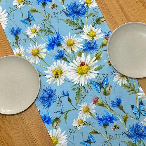 Дорожка на стол раннер «Васильки и ромашки 150х40 см Dr 22u011 купить онлайн на Rozetka
