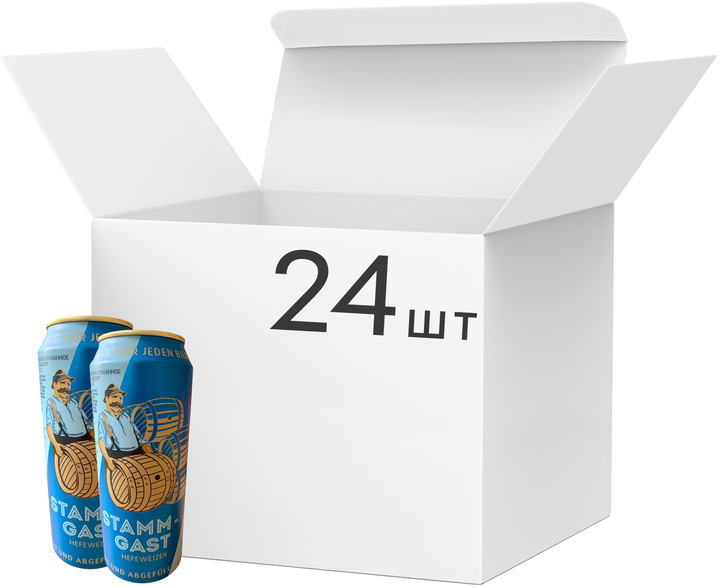 Упаковка пива Stammgast Hefeweissbier светлое нефильтрованное 5% 0.5 л ...
