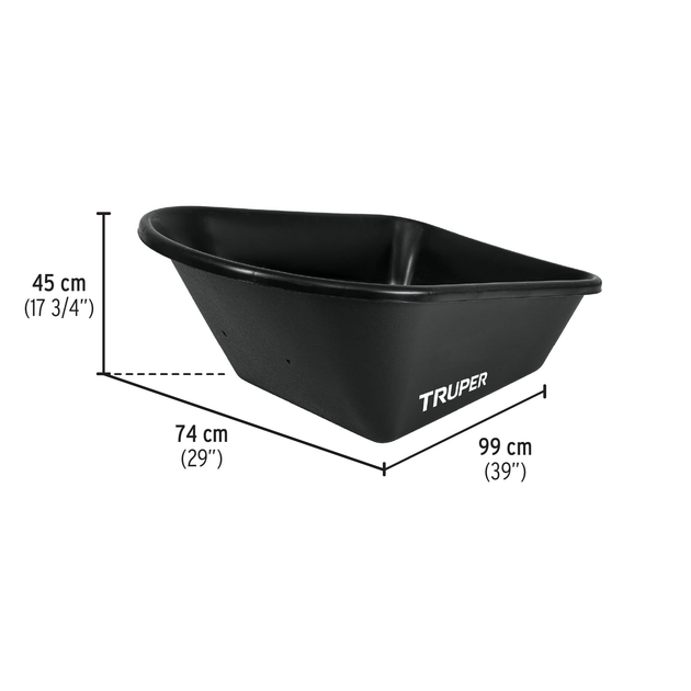 Тачка Truper CAT-60PL садовая с усиленной пневматической шиной 16" (nd ...