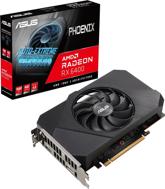 Видеокарта AMD Radeon RX 6400 4GB GDDR6 Phoenix ASUS (PH-RX6400-4G ...