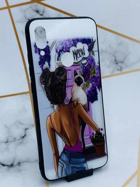 Силиконовый чехол Glass case со стеклянной задней панелью для Xiaomi ...