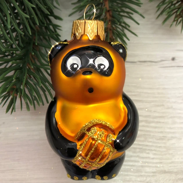 Скляна ялинкова іграшка Юріта Вініпух 1166m Золотий фото відгуки характеристики в інтернет