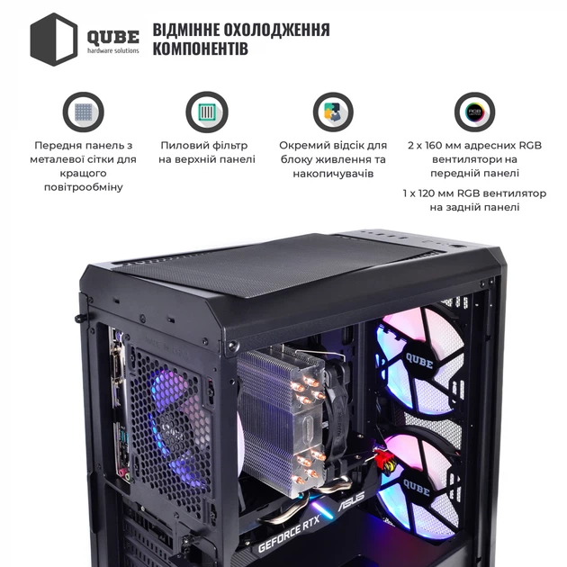 Системный блок QUBE Игровой QB i5 11400F GTX 1650 4GB 811 – фото, отзывы, характеристики в ...