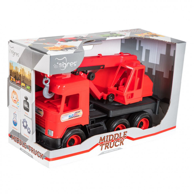 Игрушечный автокран Tigres Middle truck с выдвижной стрелой 135288 ...