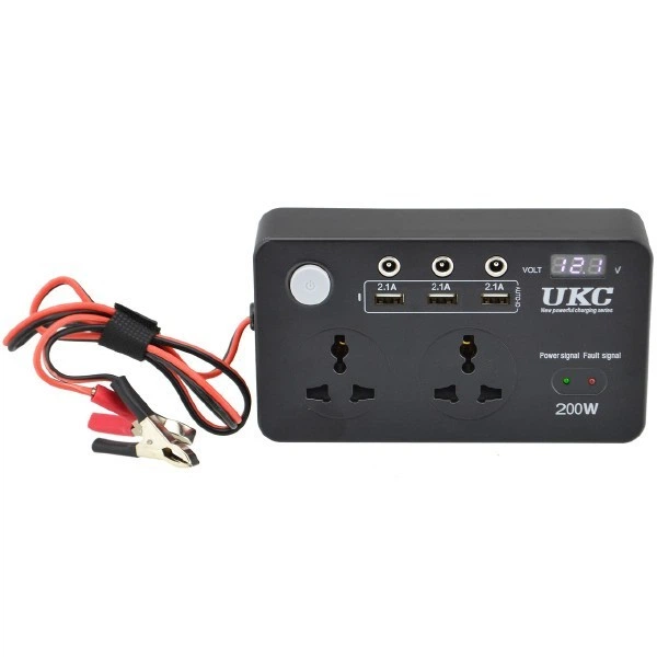Інвертор перетворювач напруги UKC DC/AC 12V-220V LCD 3 USB 200W – фото, відгуки, характеристики ...