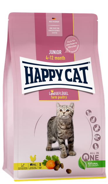 Сухой корм Happy Cat Geflugel для котят c 4 до 12 месяцев с ...