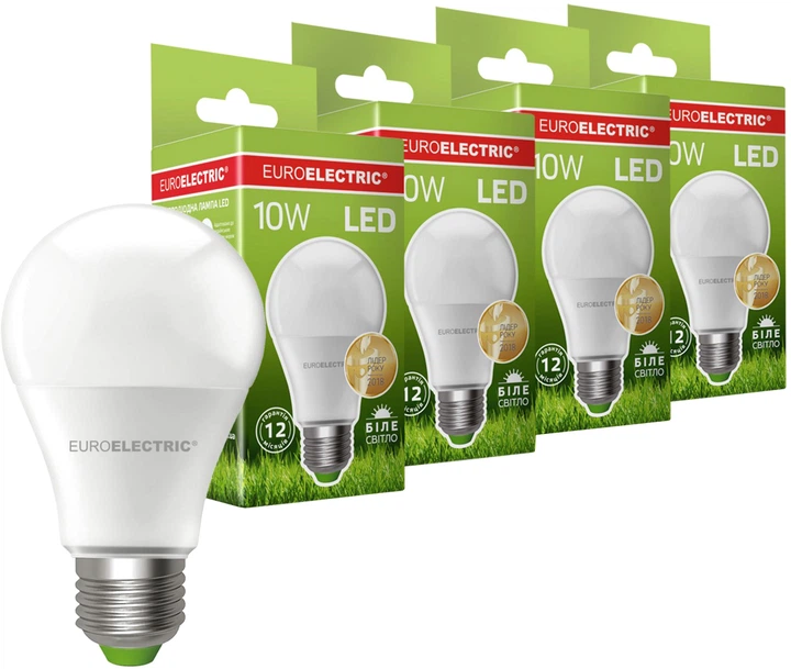 Світлодіодна лампа Euroelectric LED A60 10 W E27 4000 K (LED-A60-10274 ...