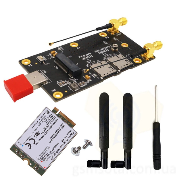 4G/3G модем Sierra EM7455 LTE Cat.6 з USB адаптером та антенами – фото ...