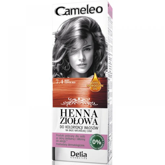Травяная краска для волос Delia Cosmetics Cameleo на основе хны тон 7.4 ...