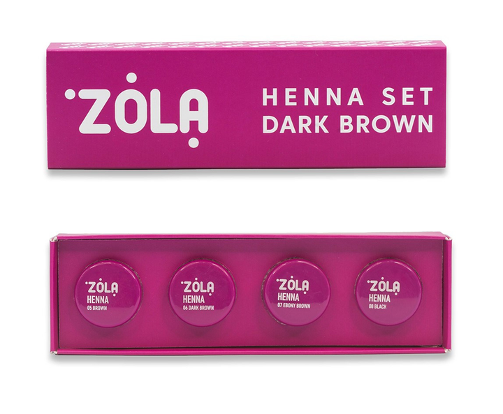 Набор хны для бровей Henna Dark Brown Zola 4 шт по 2,5 г – купить ...