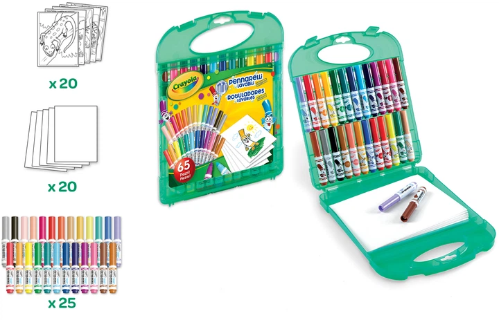 Портативный набор Crayola для рисования в кейсе с мини-фломастерами и ...