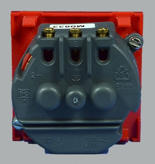 Модуль электрический одинарный MK 220В 50х50 мм красный K5831 RED ...