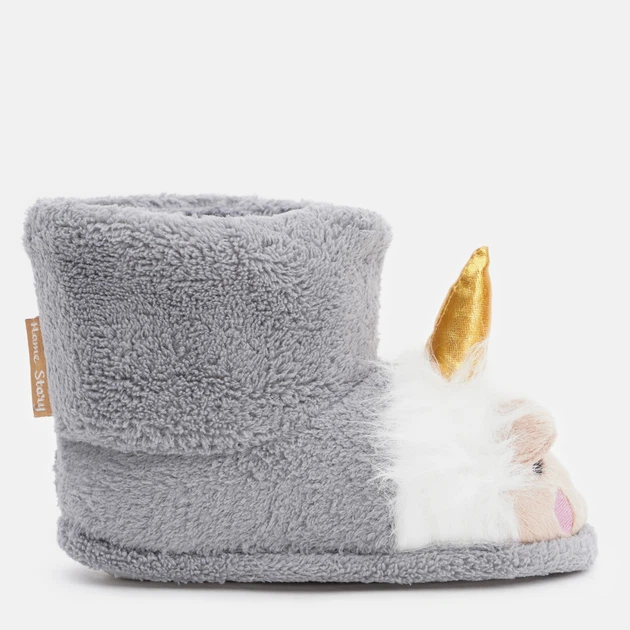Дитячі теплі капці чобітки для дівчинки Home Story 211552 V 25 26 16 7 см Сірі Оригінальне