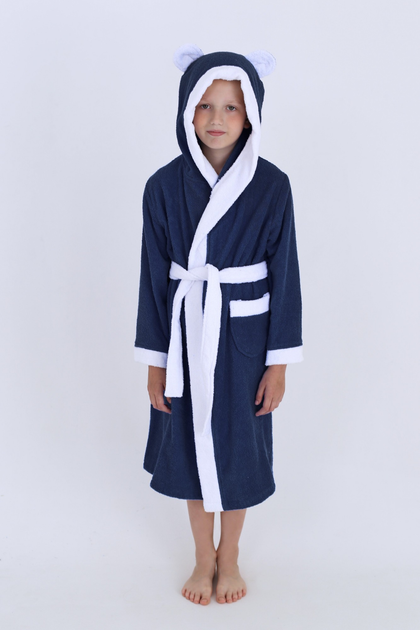 Махровый банный детский халат IDEAL TEXTILE для мальчика с капюшоном ...