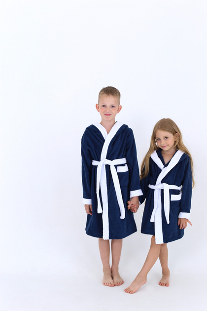Махровый банный детский халат IDEAL TEXTILE для мальчика с капюшоном ...