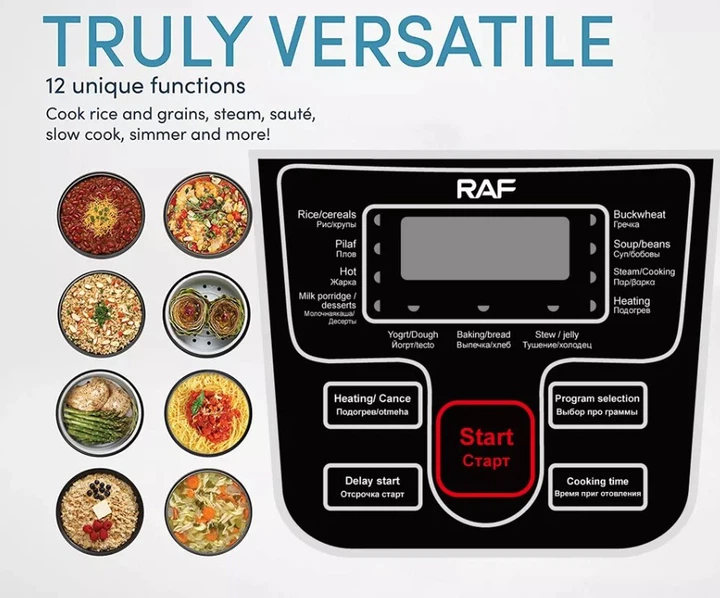 Многофункциональная мультиварка пароварка рисоварка RAF 12 программ 900 Вт – фото, отзывы ...