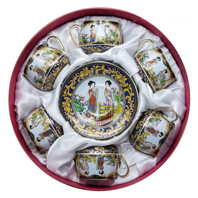 Подарунковий набір чайний сервіз круглий фарфоровий східна тематика 14 24427 купити онлайн