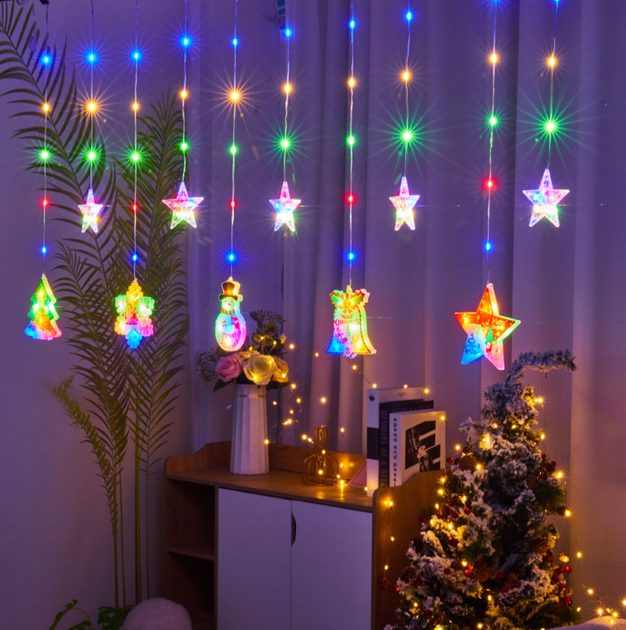 Гирлянда штора светодиодная HOLIHEYO Новогодняя 3м 220W RGB – фото ...