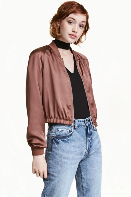 Короткий бомбер H&M eur 38 Коричневый (3729-0461013006) – Брендовая одежда | ROZETKA