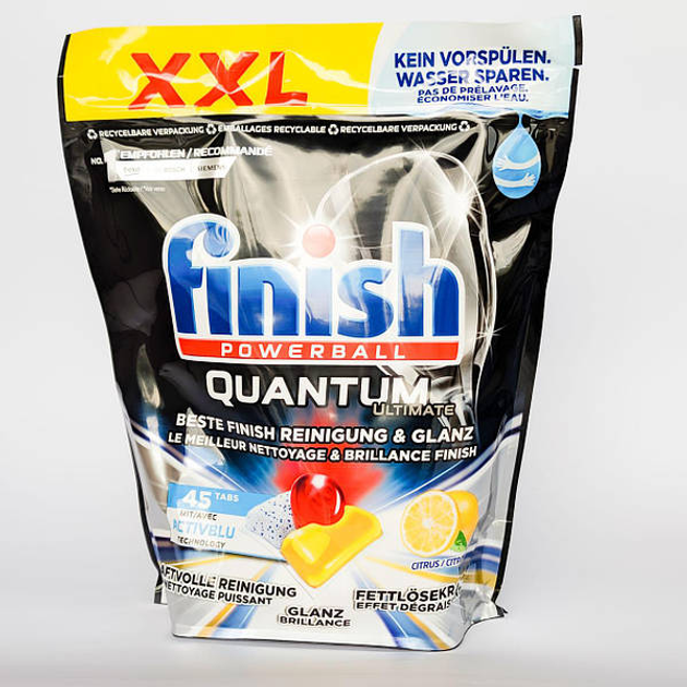 Капсулы для посудомоечных машин Finish Quantum Ultimate Powerball 45 шт ...