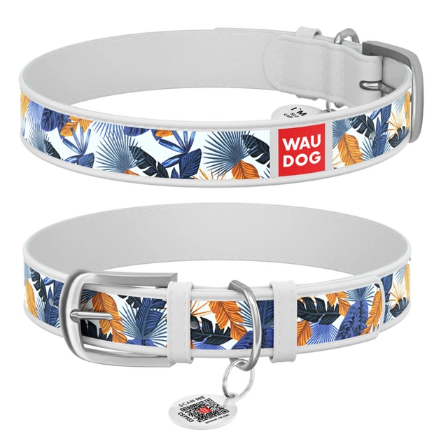 Ошейник WAUDOG Design "Джунгли" Металлическая пряжка 12 мм/19-25 см белый от продавца: BZR-ZOO ...