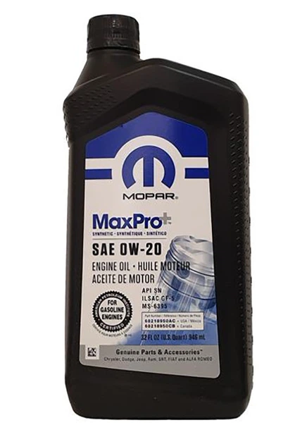 Масло моторное Mopar MaxPro 0W-20 0.946 л 68218950AB – фото, отзывы ...