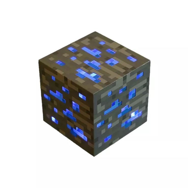 Блок ночник алмаз Майнкрафт 7.5см синий Minecraft аккумулятор – фото ...