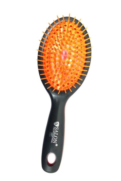 Щетка для расчесывания (силикон) средняя SALON графит-оранжевый от ...