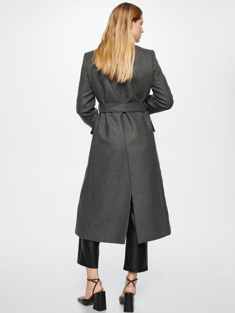 Пальто осеннее длинное женское Mango Paris 37066711-91 L Серое ...
