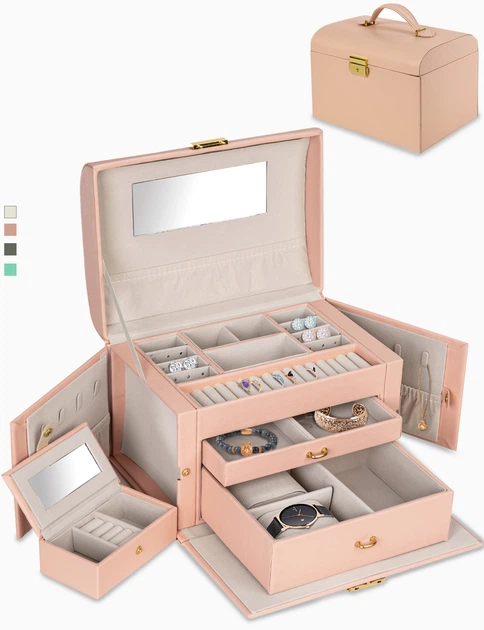 Шкатулка Органайзер для украшений 26х20х17см Футляр Коробка для хранения Ювелирных изделей