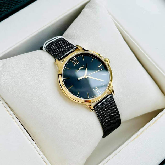 Женские наручные часы CASIO LTP-E157MGB-1B Черные с золотом – фото ...